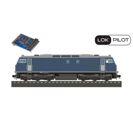 LokPilot v5 DCC decoder programmed for 2-cabin machine for MPPE NEM660 21MTC board